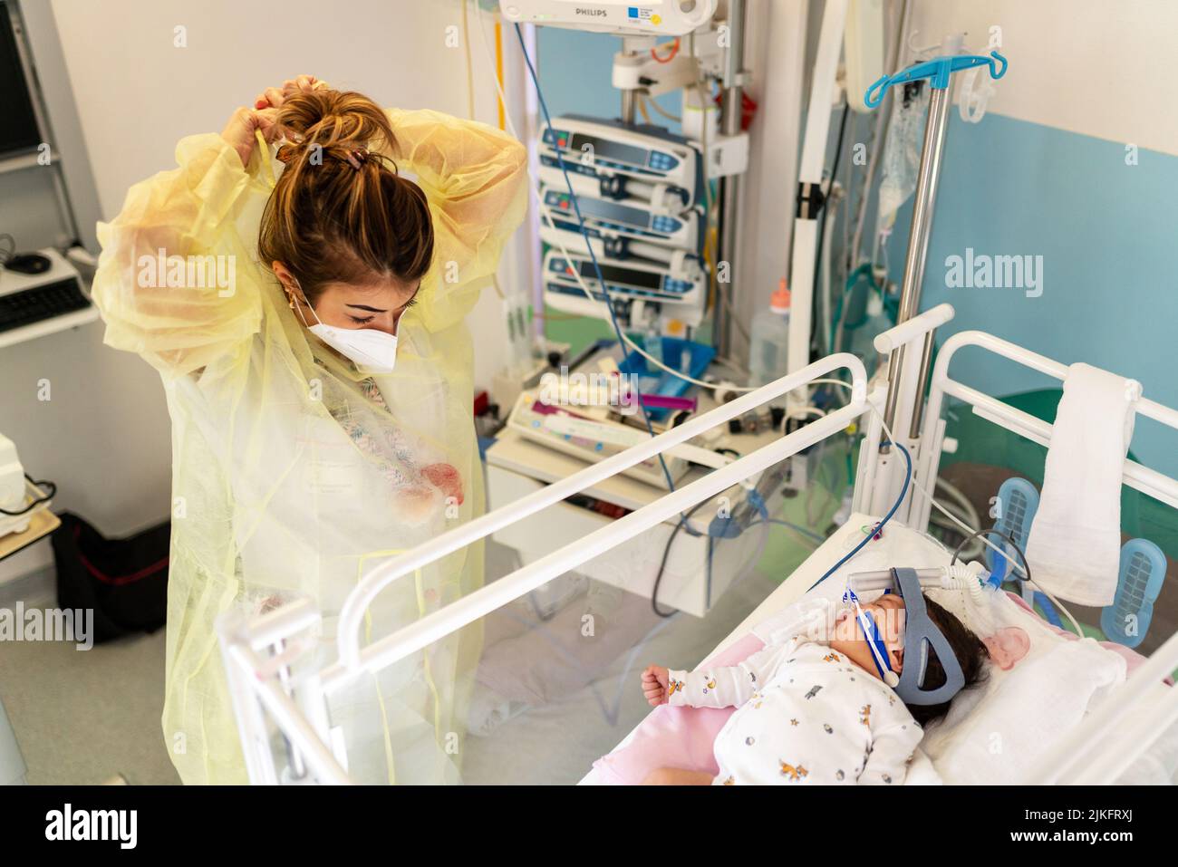 Bronchiolitis epidemic in a hospital pediatric ward Stock Photo - Alamy