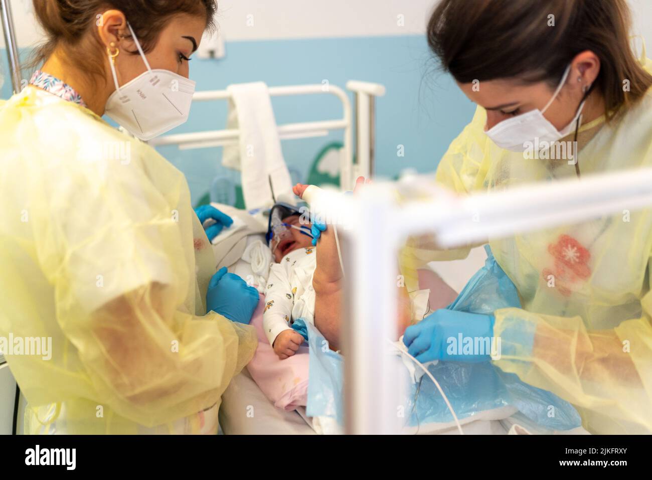 Bronchiolitis epidemic in a hospital pediatric ward Stock Photo - Alamy