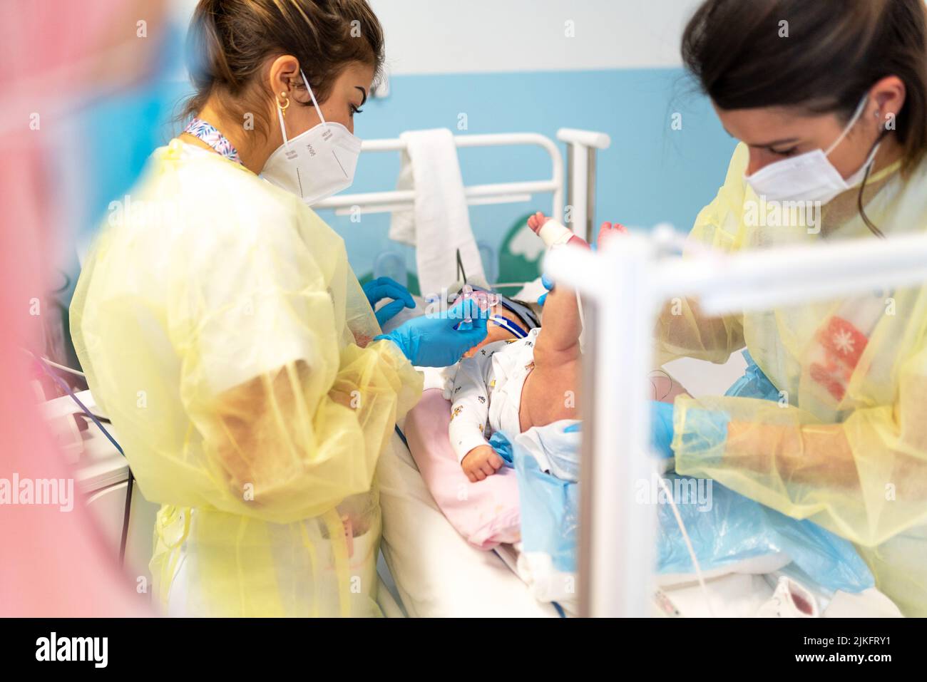 Bronchiolitis epidemic in a hospital pediatric ward Stock Photo - Alamy