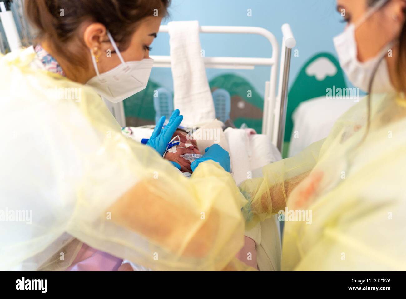 Bronchiolitis epidemic in a hospital pediatric ward Stock Photo - Alamy