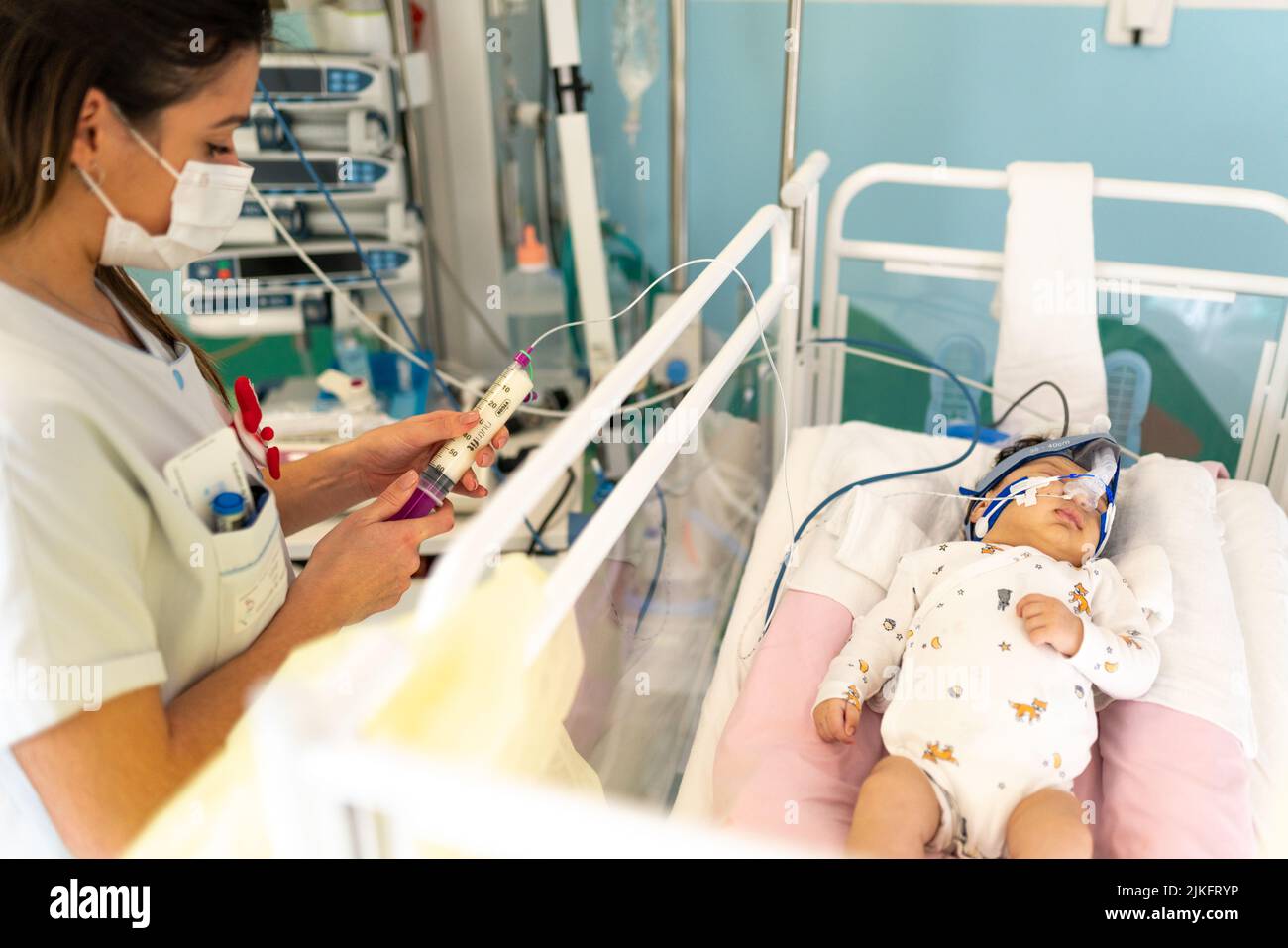 Bronchiolitis epidemic in a hospital pediatric ward Stock Photo - Alamy