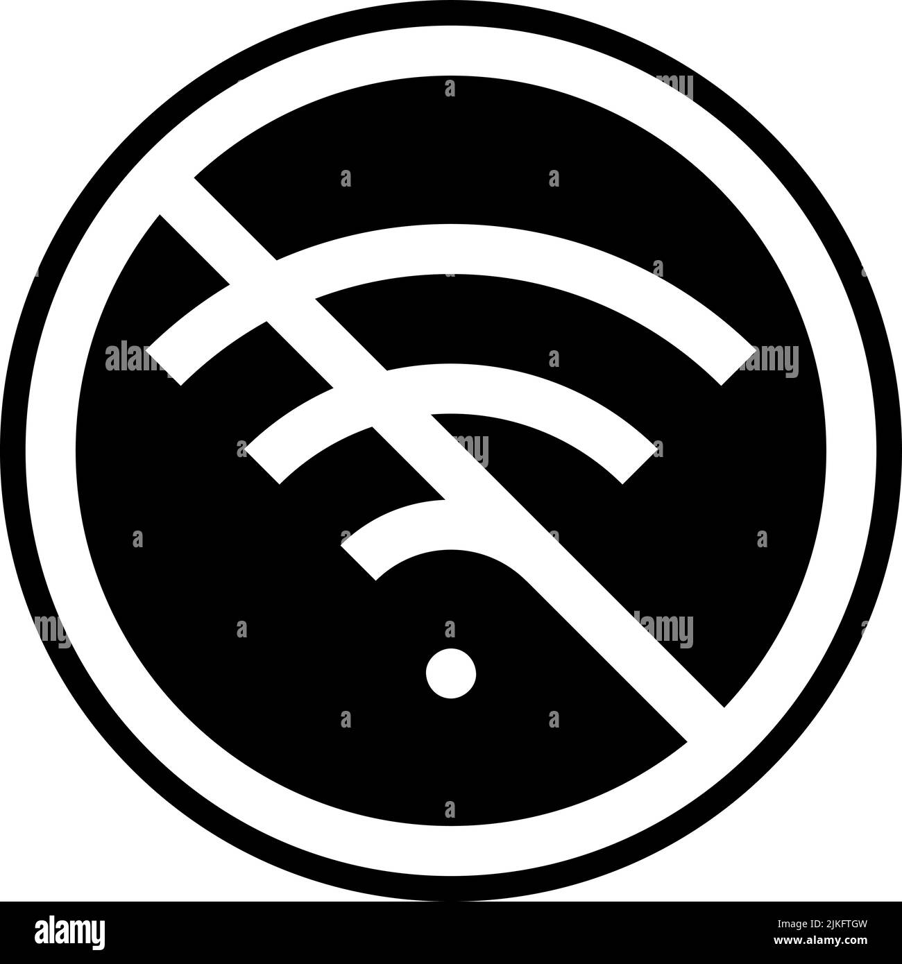 no wifi icon black vector illustration Stock Vector Image & Art - Alamy