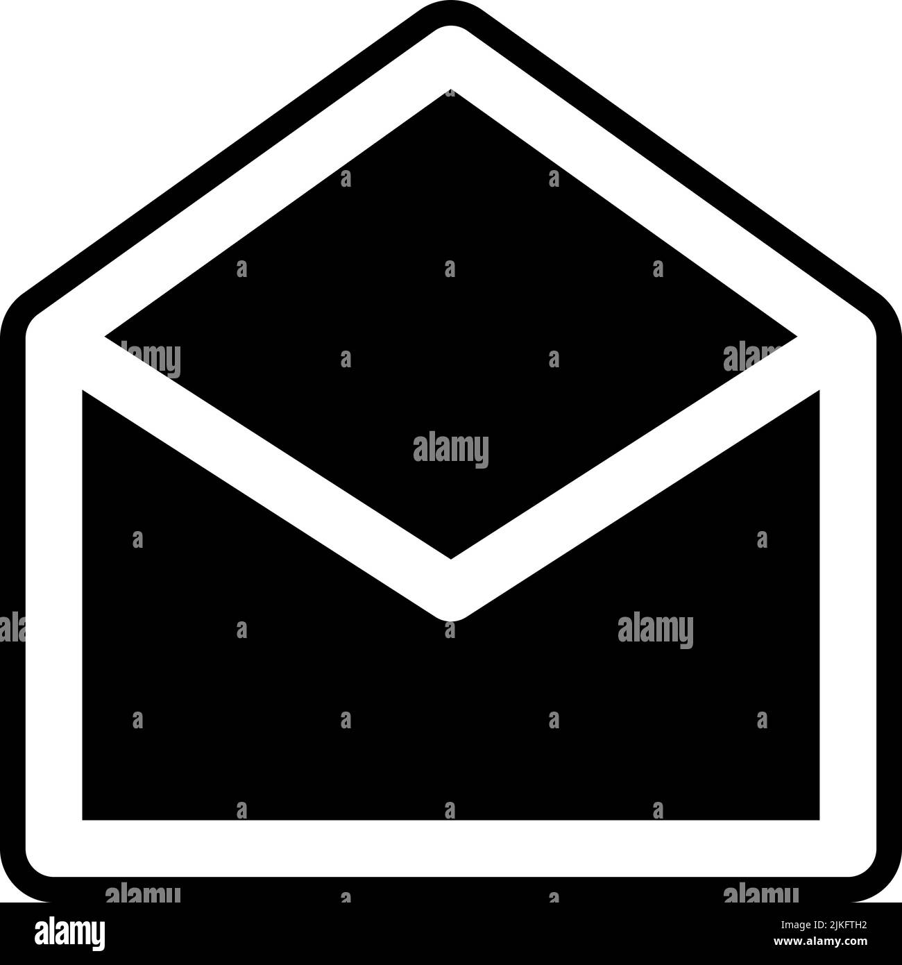 open mail icon black vector illustration Stock Vector Image & Art - Alamy