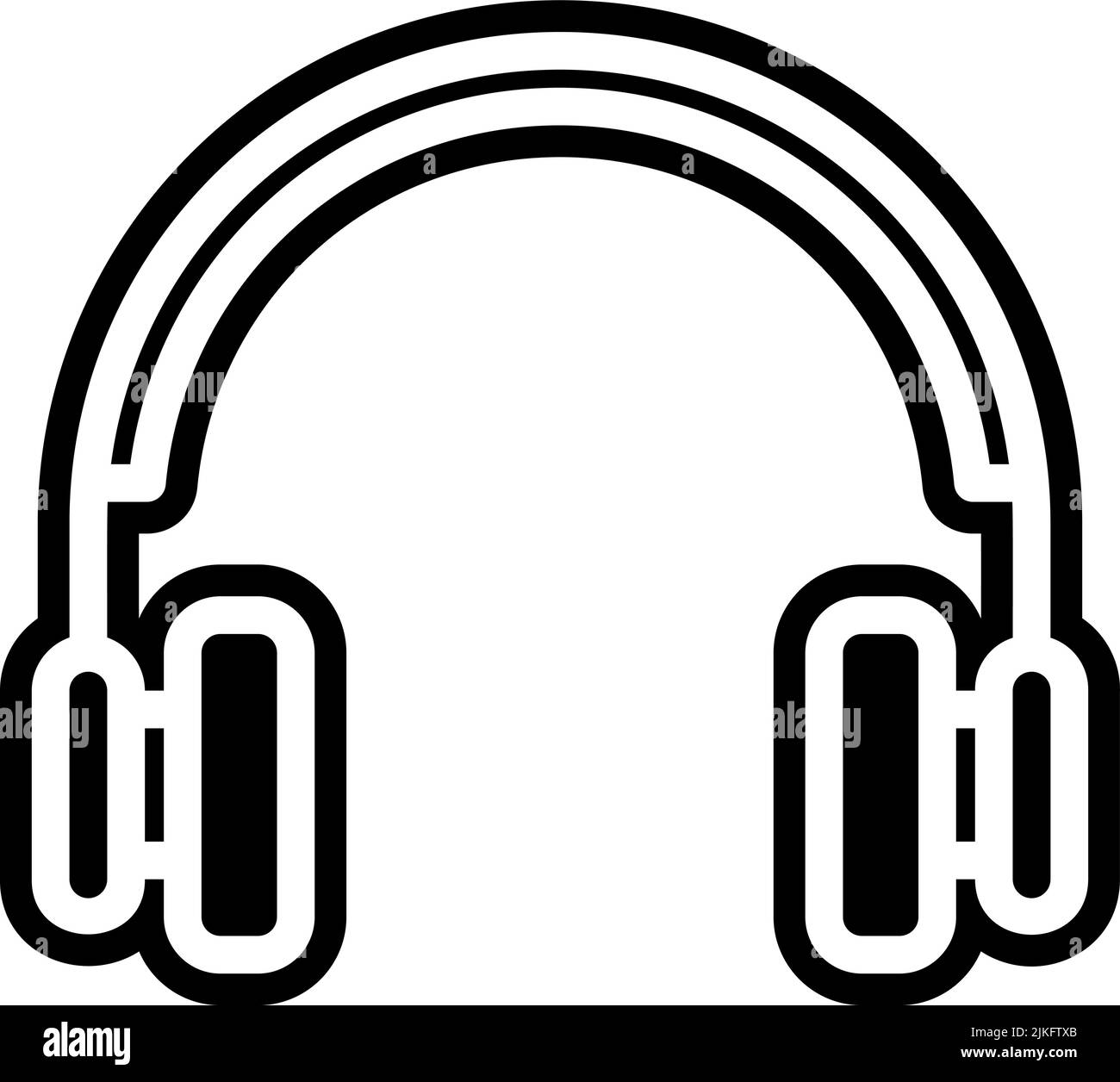 headphone icon black vector illustration Stock Vector Image & Art - Alamy