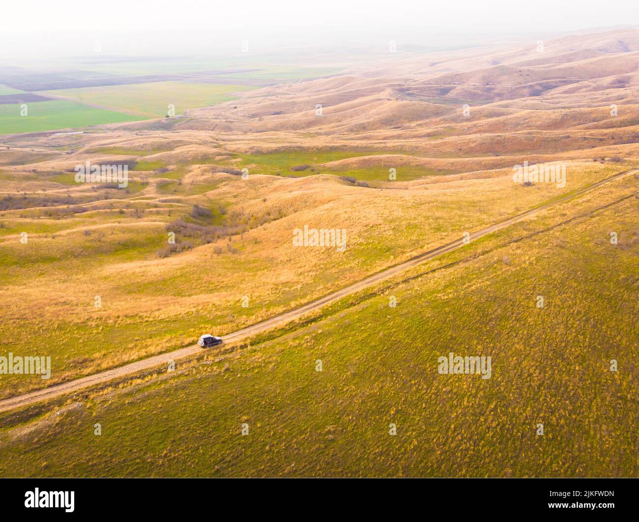 Aerial view down to incredible landscape of VAshlovani national park ...