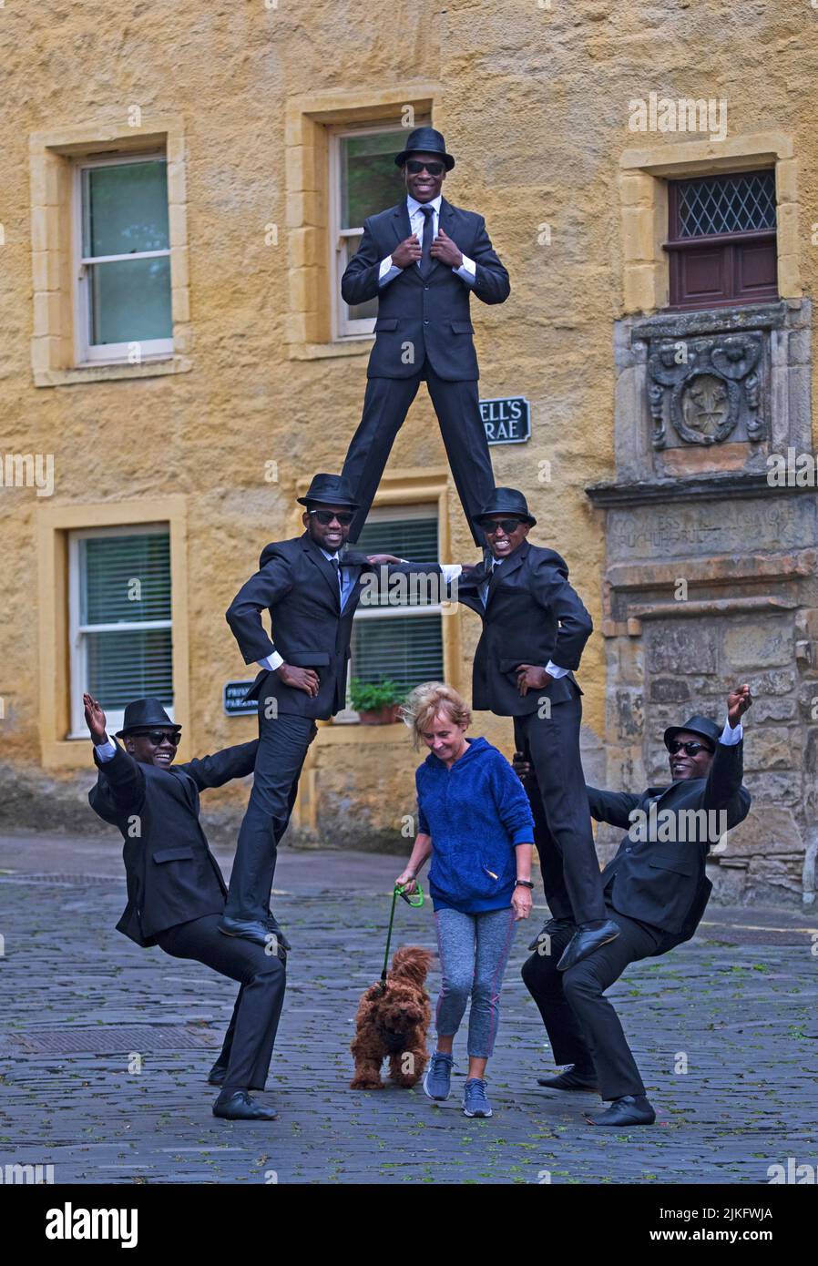 Dean Village, Edinburgh, Scotland, UK. 2nd August 2022. The Black Blues ...