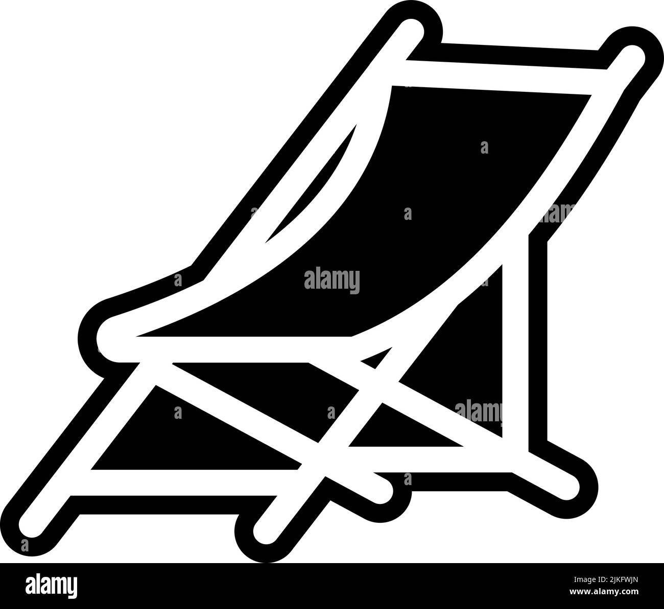 beach chair icon black vector illustration Stock Vector Image & Art - Alamy