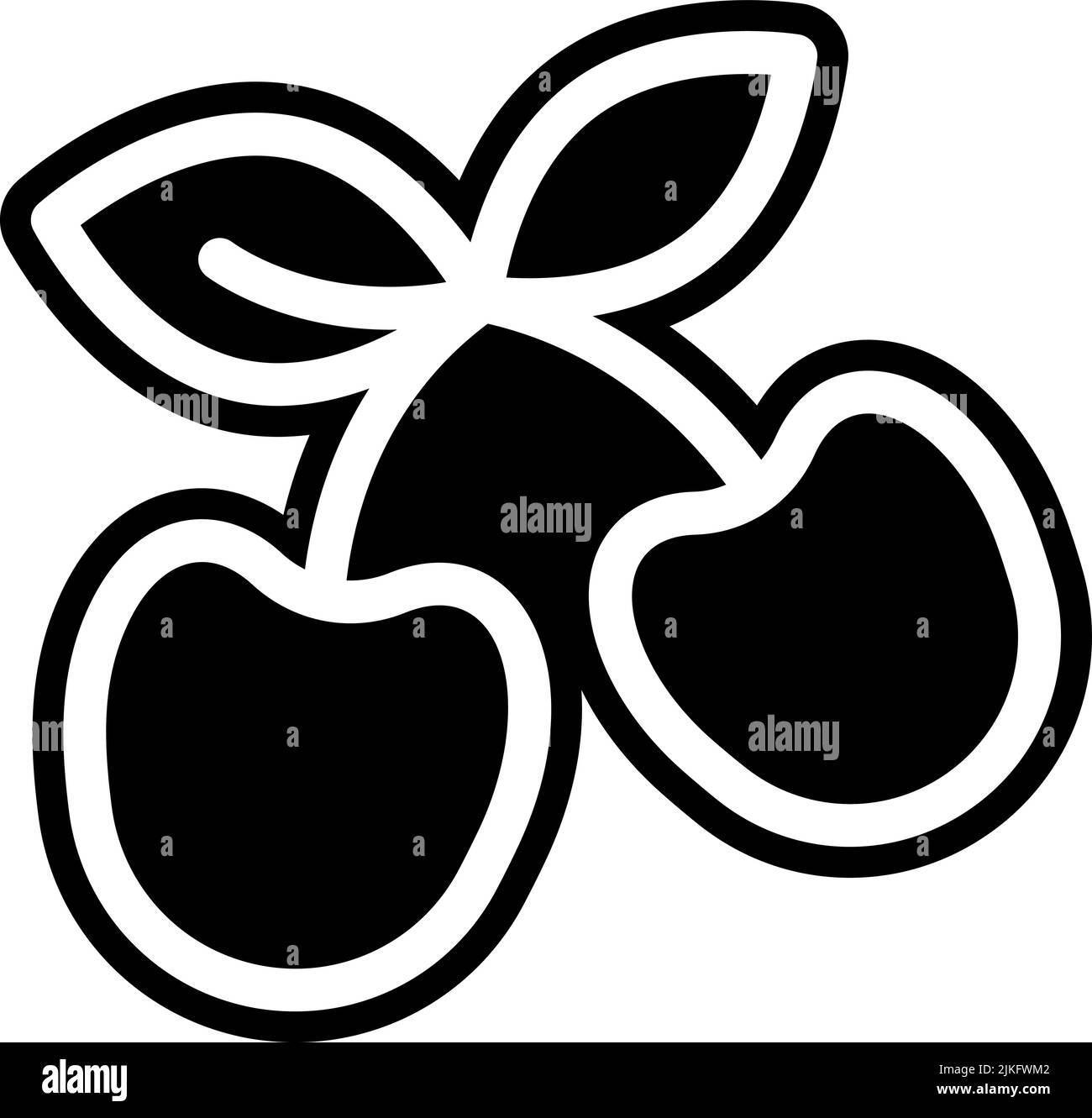 cherries icon black vector illustration Stock Vector Image & Art - Alamy
