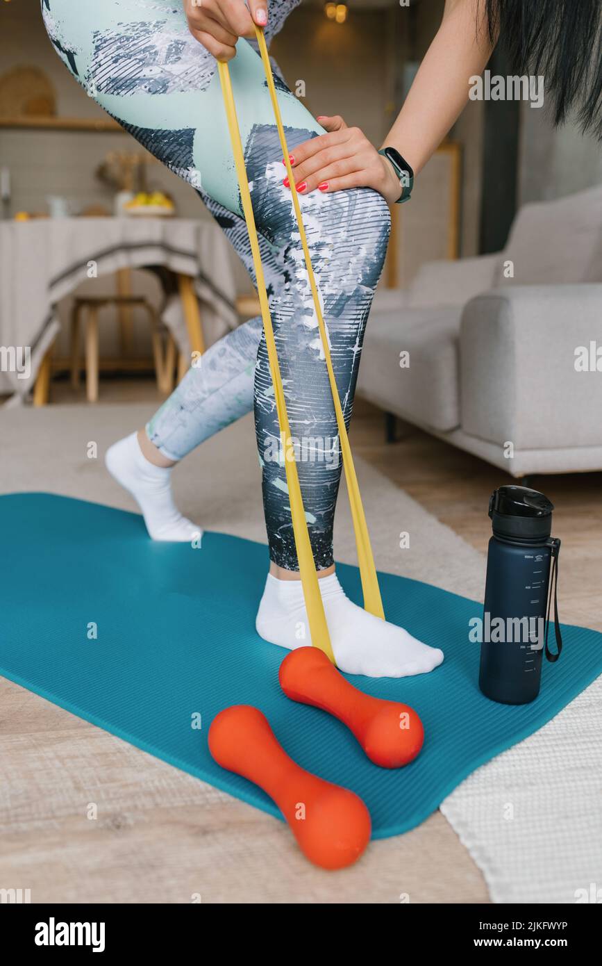 Resistance band feet hi-res stock photography and images - Alamy