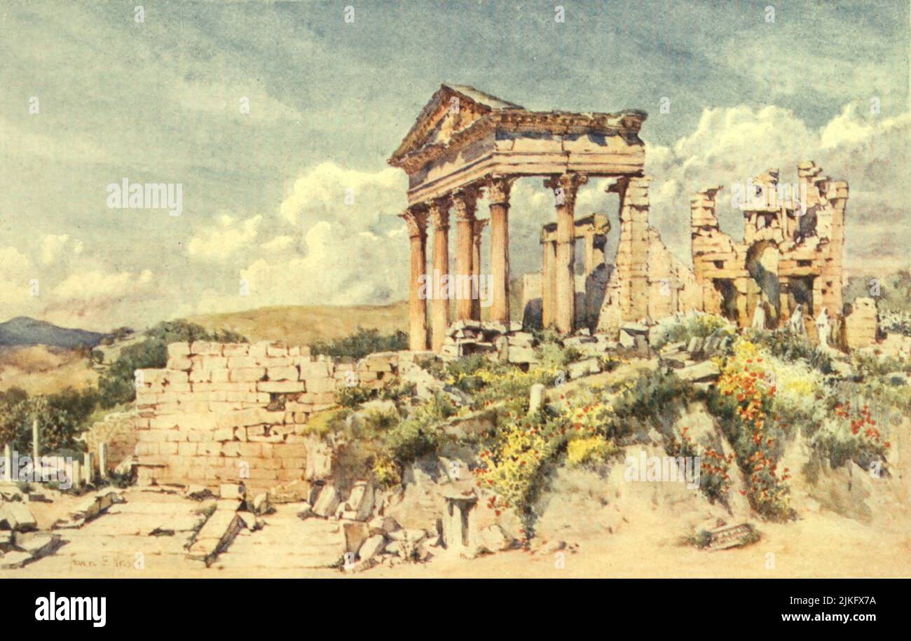 Temple of Celestis, Dougga Painted by Frances E Nesbitt from the book ...