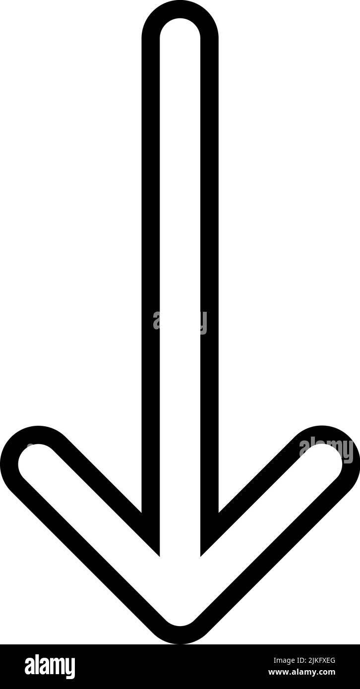 down arrow icon black vector illustration Stock Vector Image & Art - Alamy