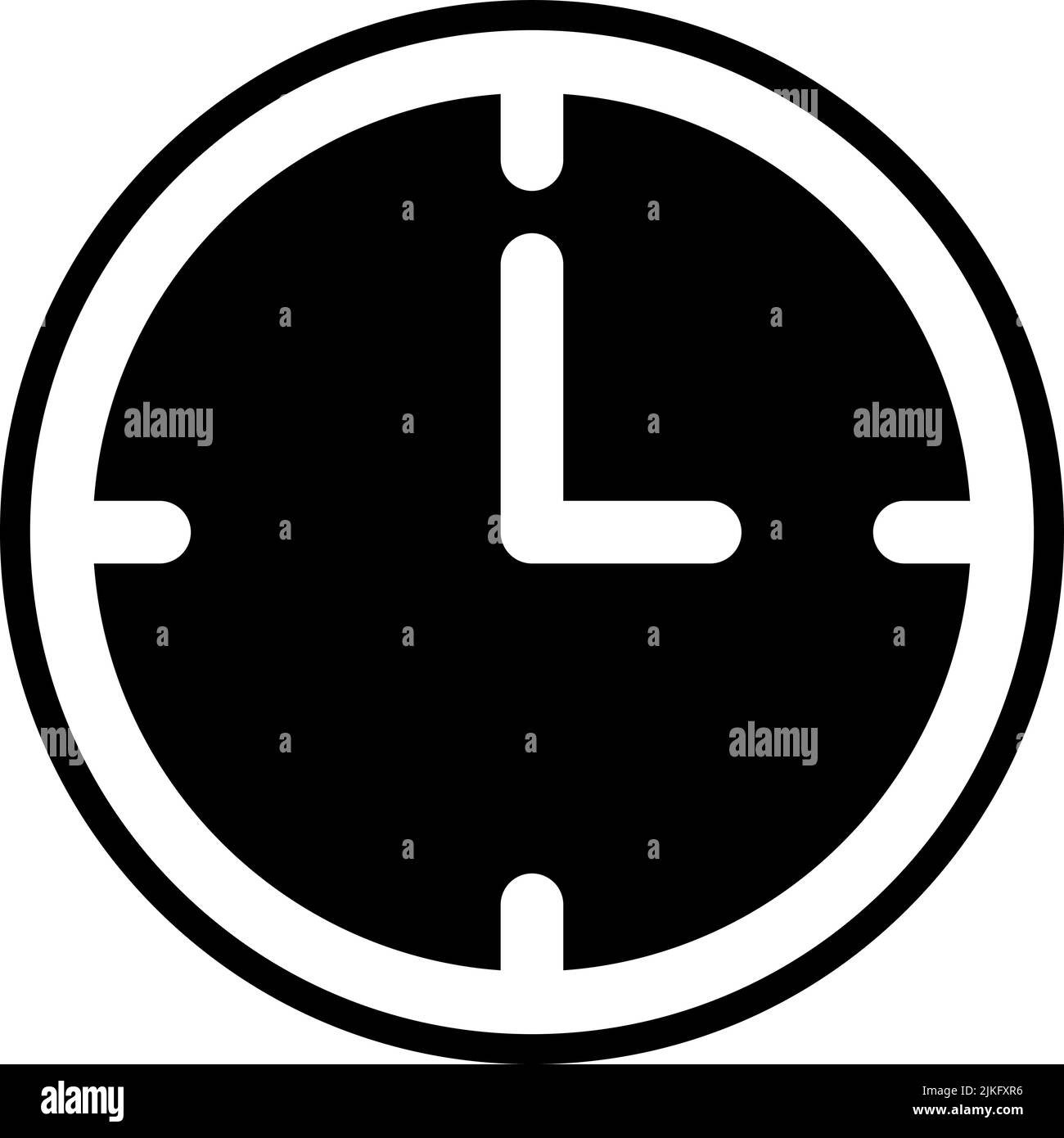 clock icon black vector illustration Stock Vector Image & Art - Alamy