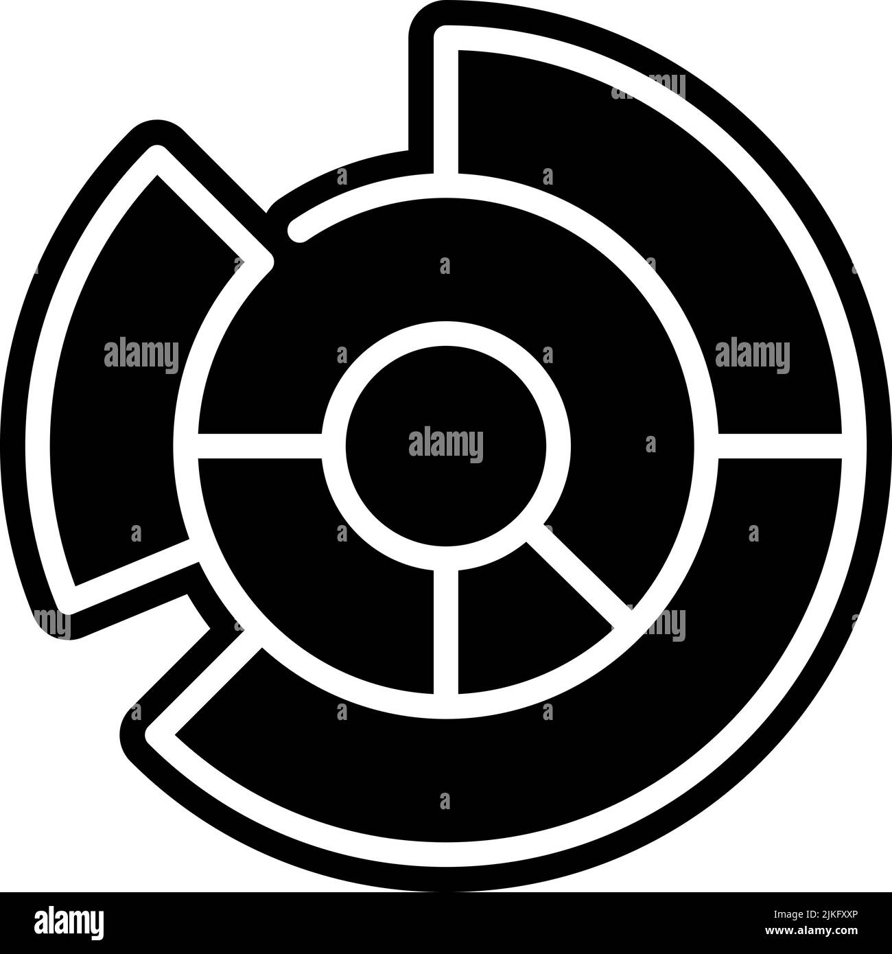donut chart icon black vector illustration Stock Vector Image & Art - Alamy