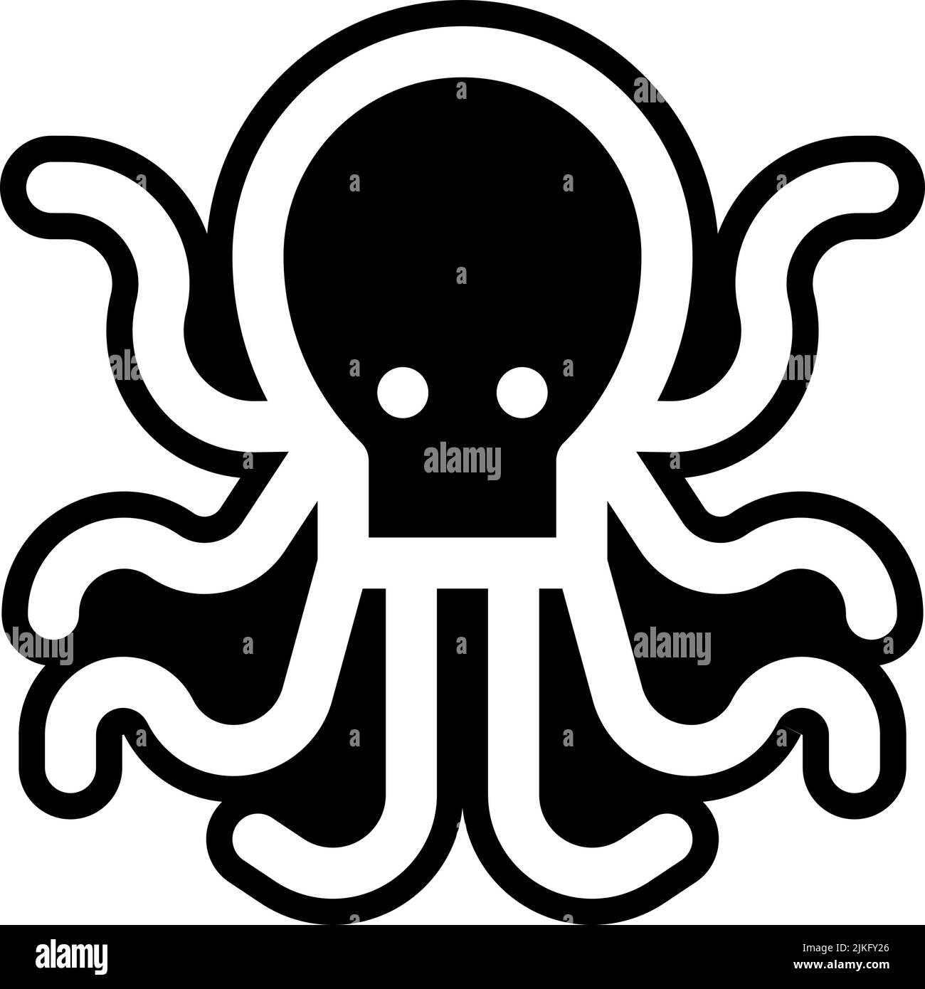 octopus icon black vector illustration Stock Vector Image & Art - Alamy