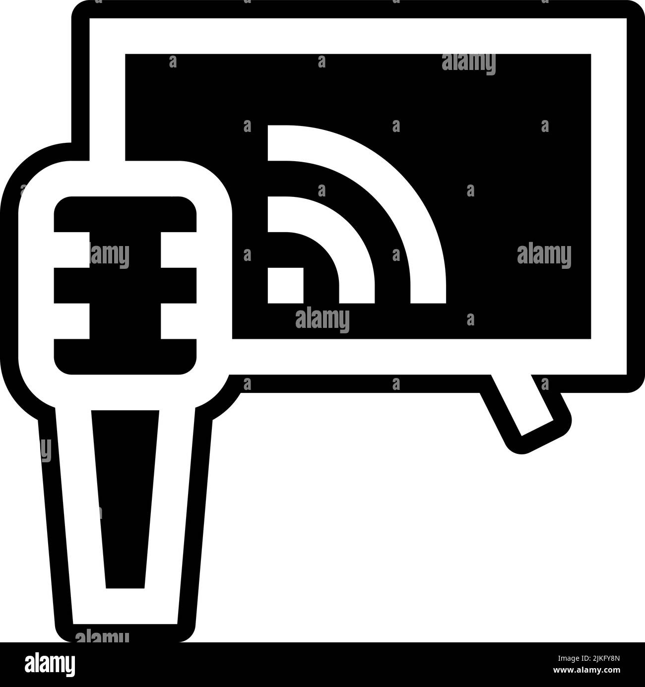 microphone icon black vector illustration Stock Vector Image & Art - Alamy