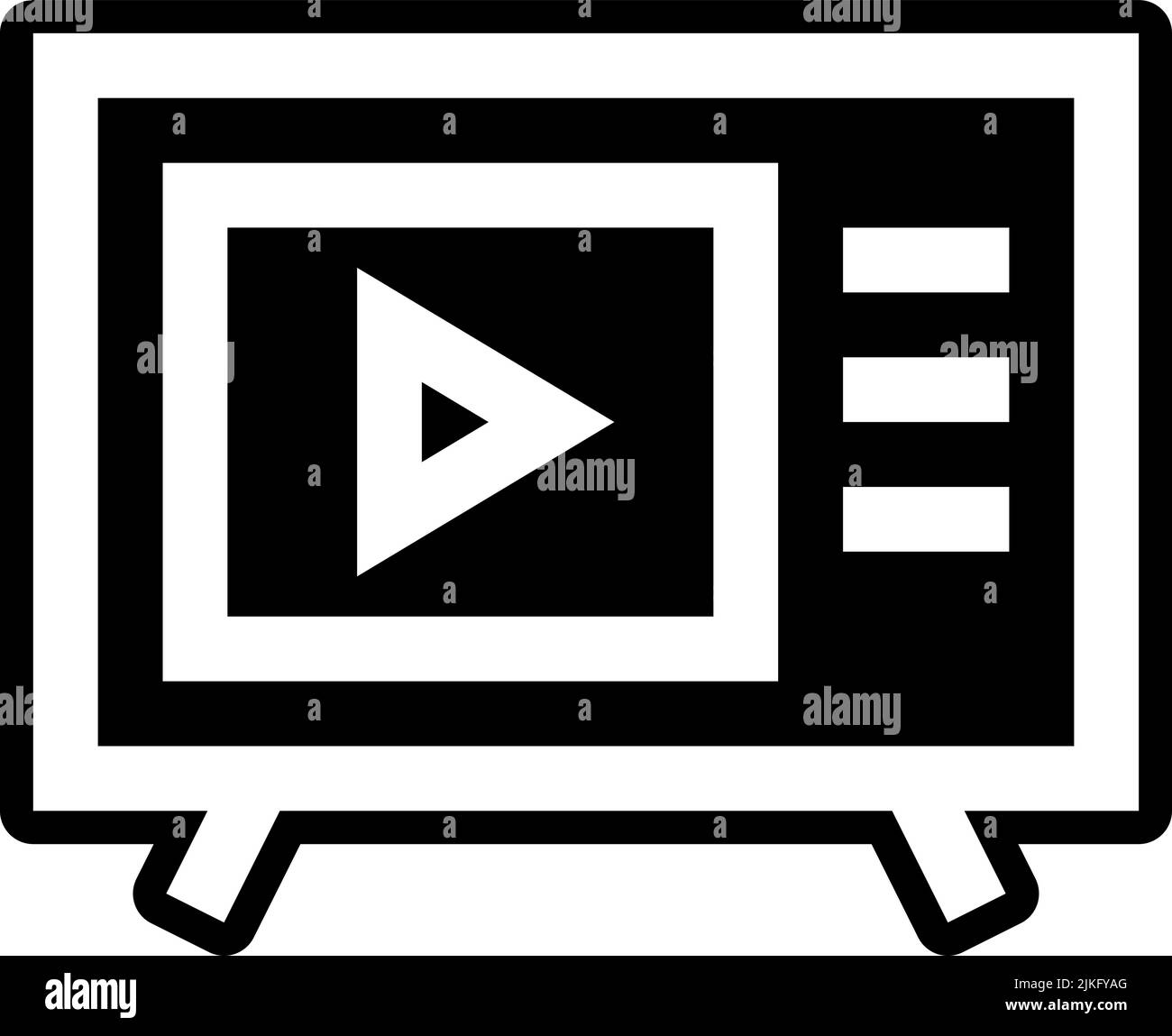 video player icon black vector illustration Stock Vector Image & Art ...