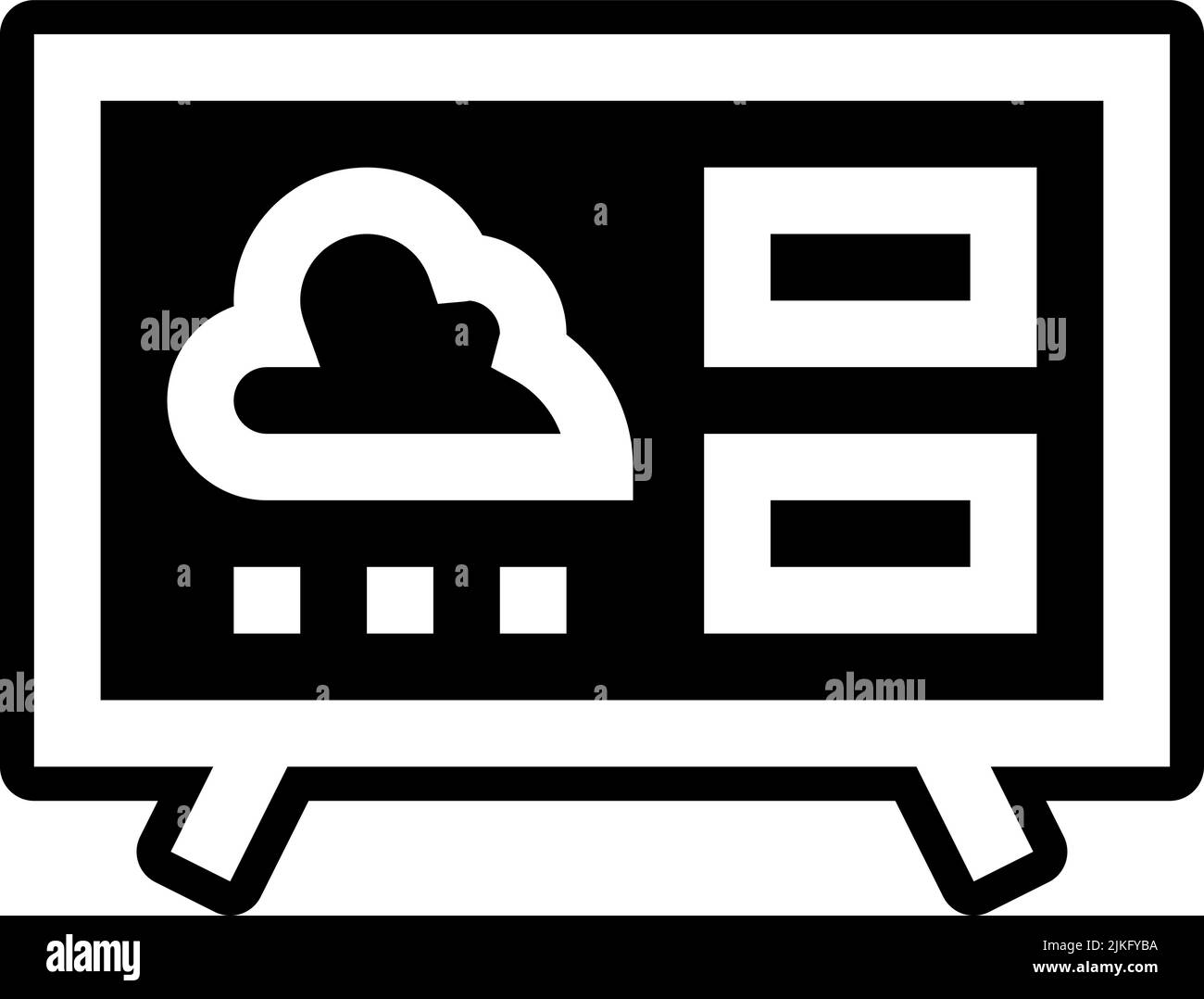weather forecast icon black vector illustration Stock Vector Image ...