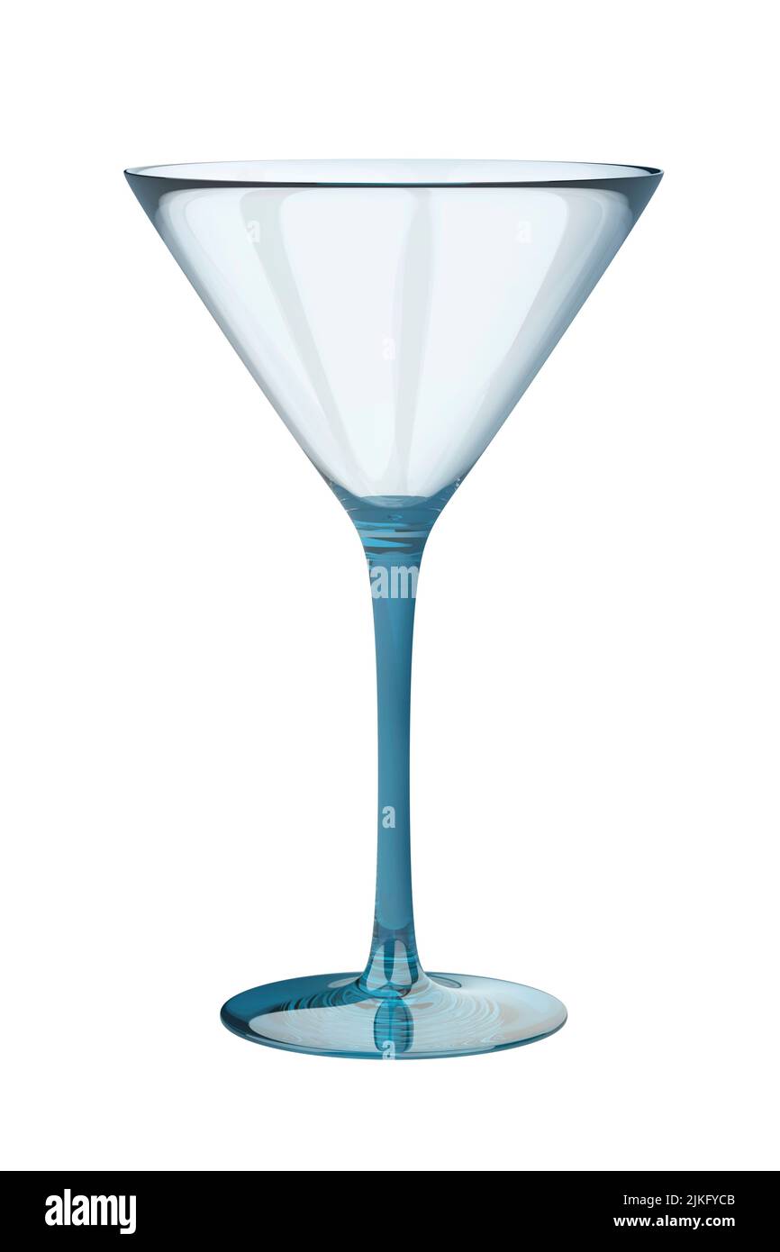 Blue cocktail glass isolated on white background Stock Photo - Alamy