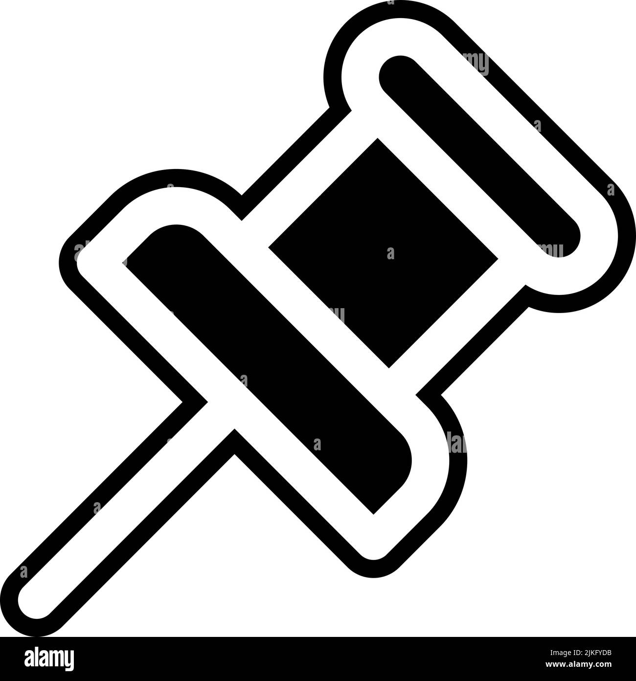 push pin icon black vector illustration Stock Vector Image & Art - Alamy