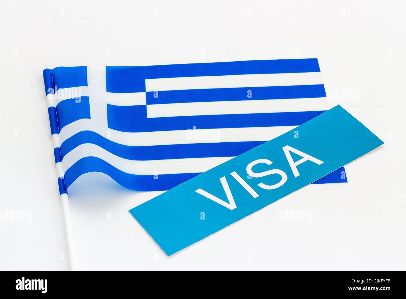 Flag of Greece with visa sign. Travel visa and citizenship concept ...