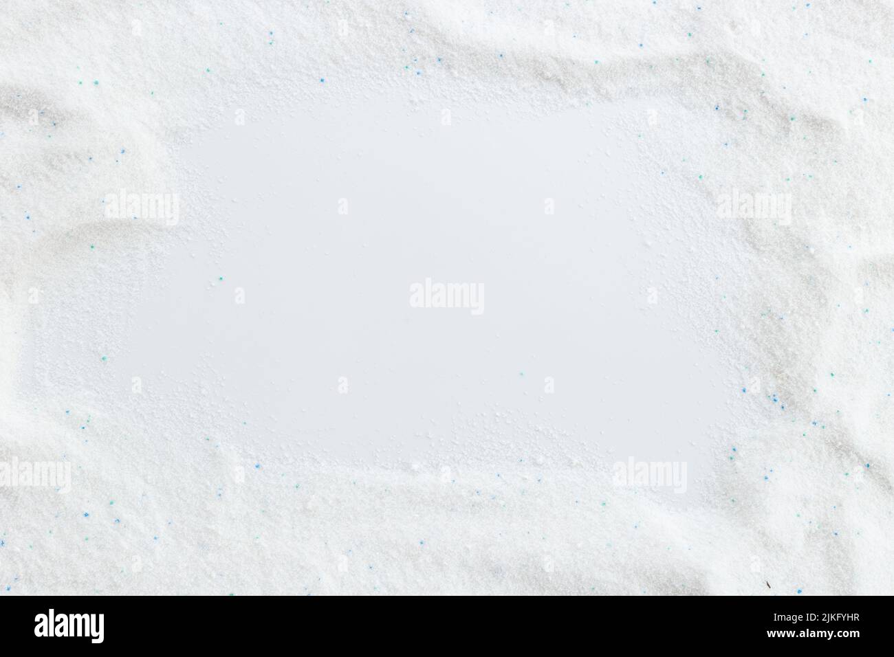 White washing powder background. Laundry day mockup Stock Photo - Alamy
