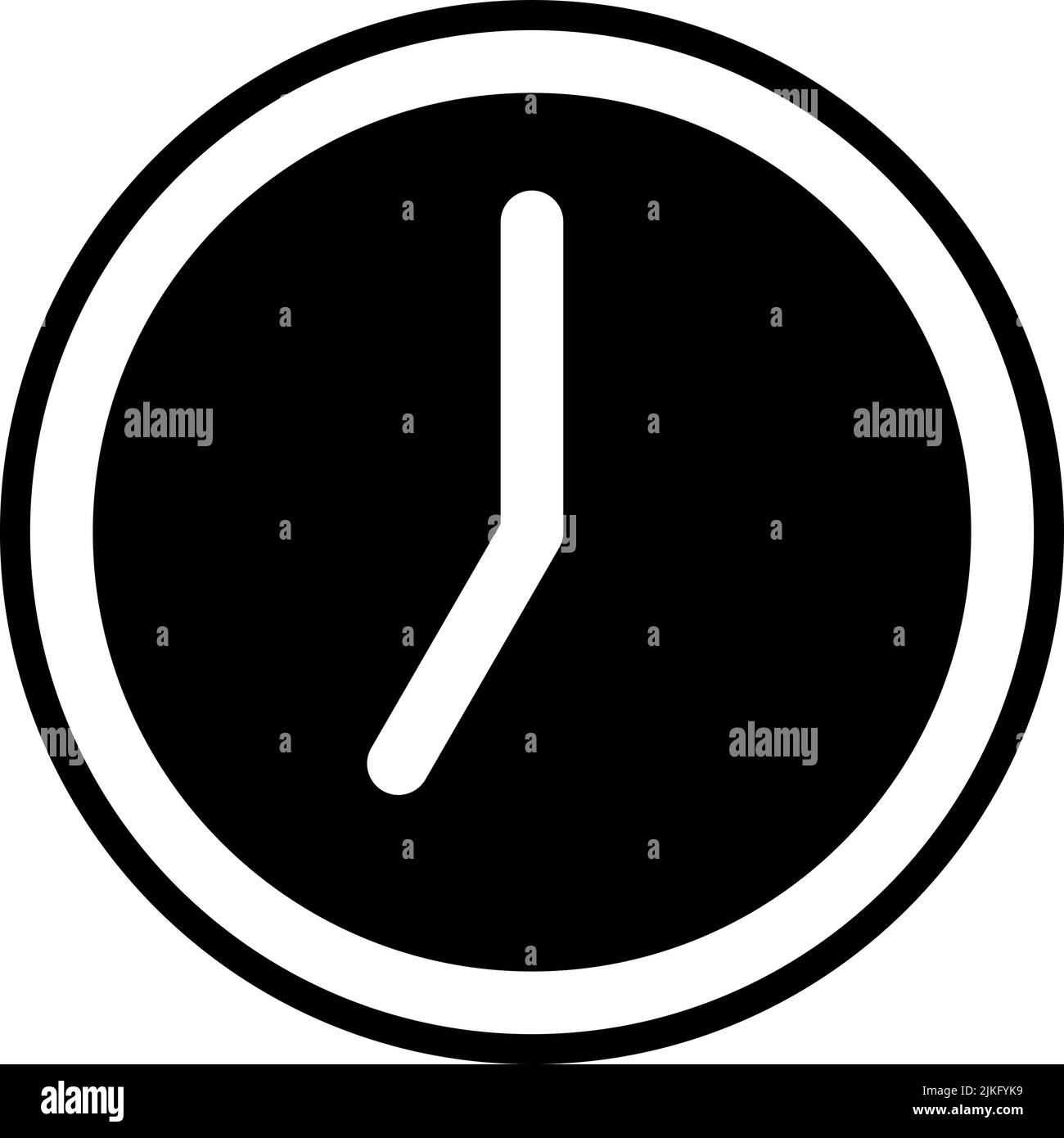 clock icon black vector illustration Stock Vector Image & Art - Alamy