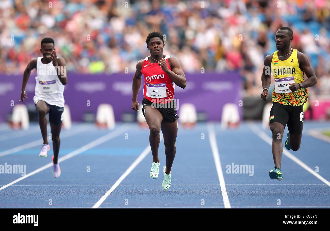 Wales Jeremiah Azu competes in the Men's 100m round 1 at Alexander ...