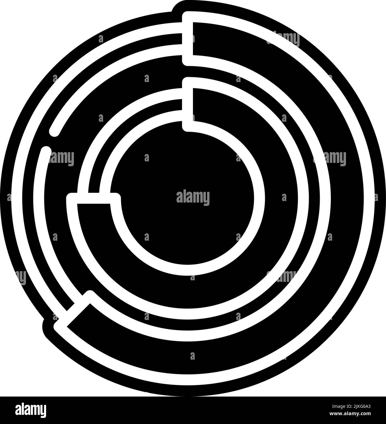 donut chart icon black vector illustration Stock Vector Image & Art - Alamy