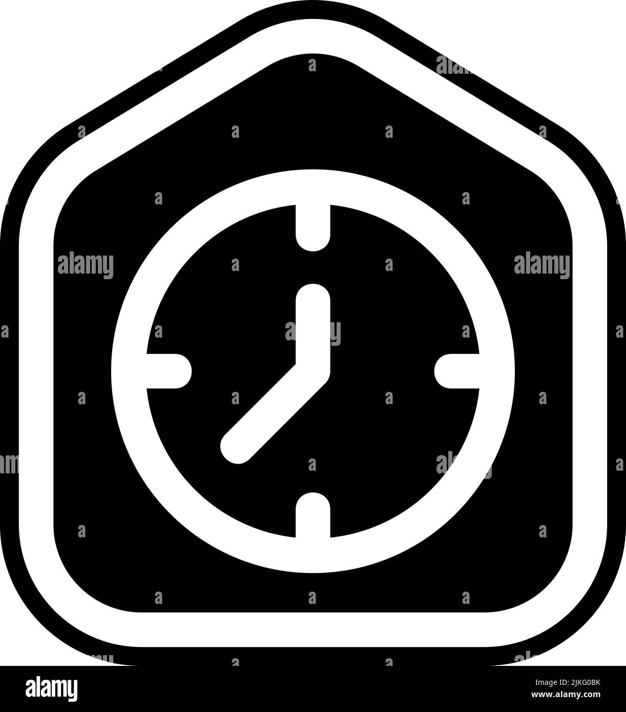 clock icon black vector illustration Stock Vector Image & Art - Alamy
