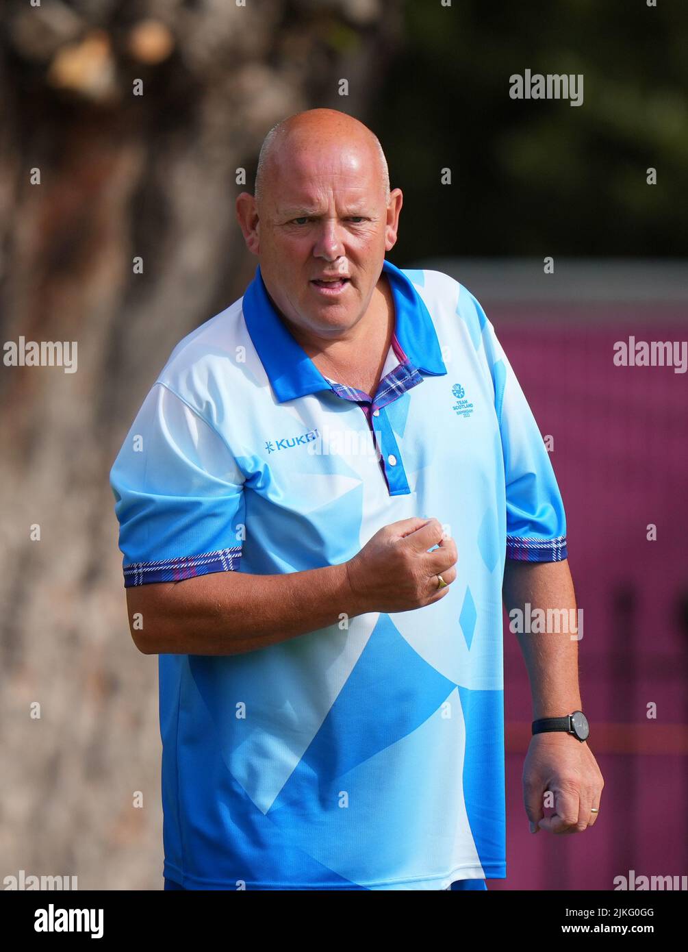 Scotland's Alex Marshall during the Men's Pairs Bronze Medal match at ...