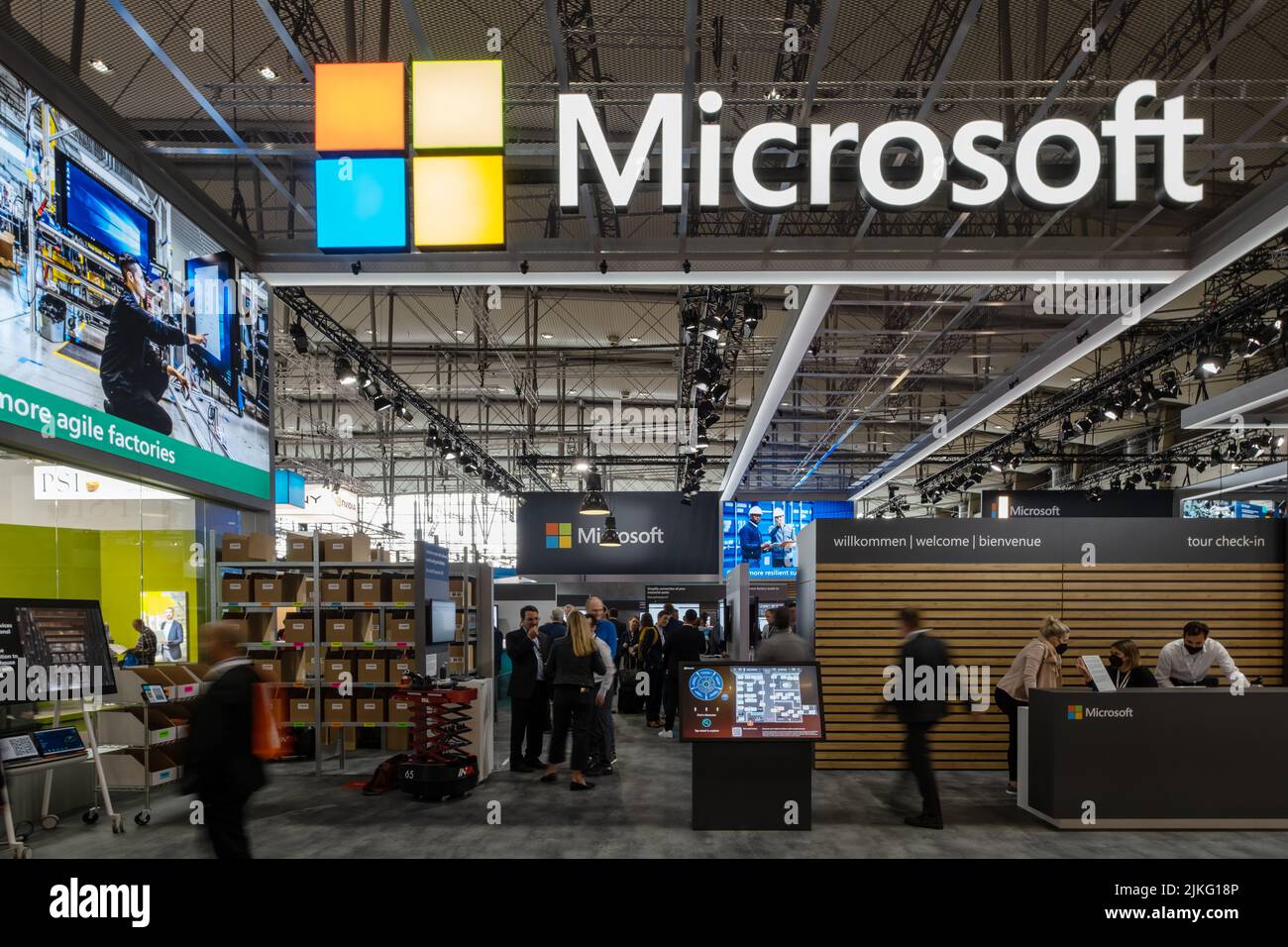 01.06.2022, Germany, Lower Saxony, Hanover - Hannover Fair, Microsoft ...