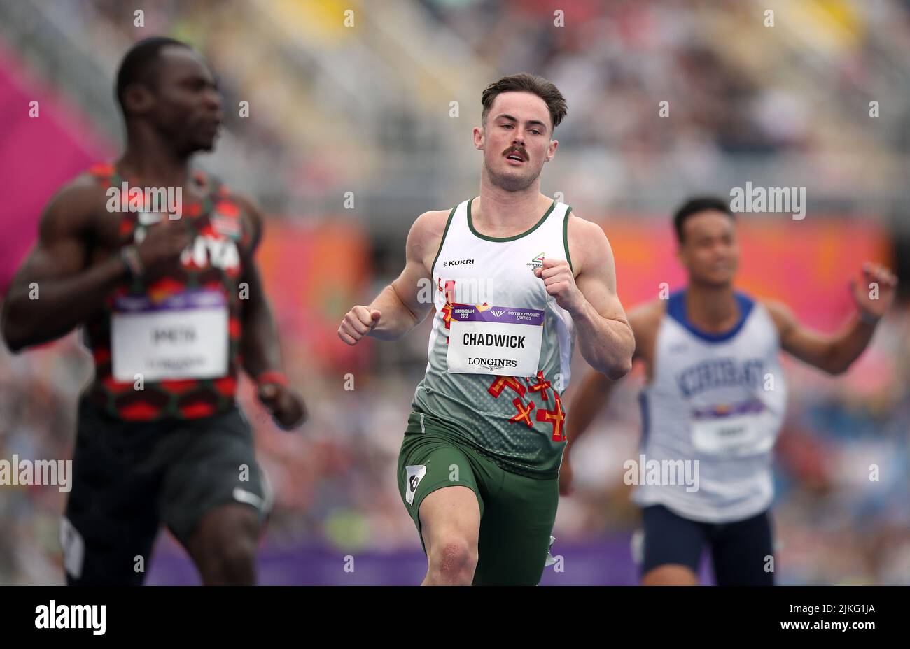 Guernsey’s Joe Chadwick competes in the Men's 100m round 1 at Alexander ...