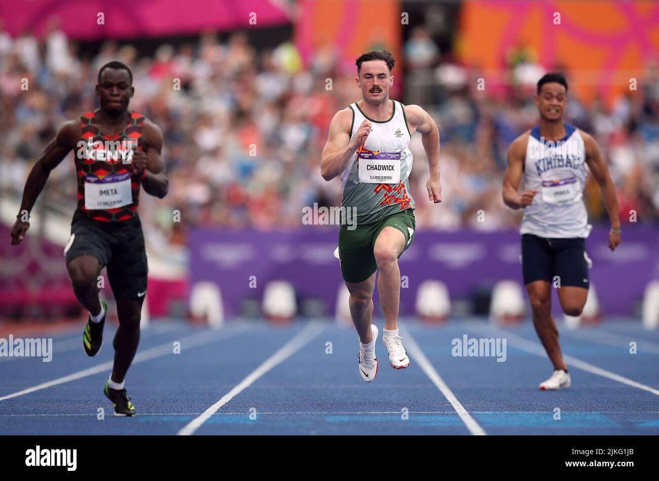 Guernsey’s Joe Chadwick competes in the Men's 100m round 1 at Alexander ...