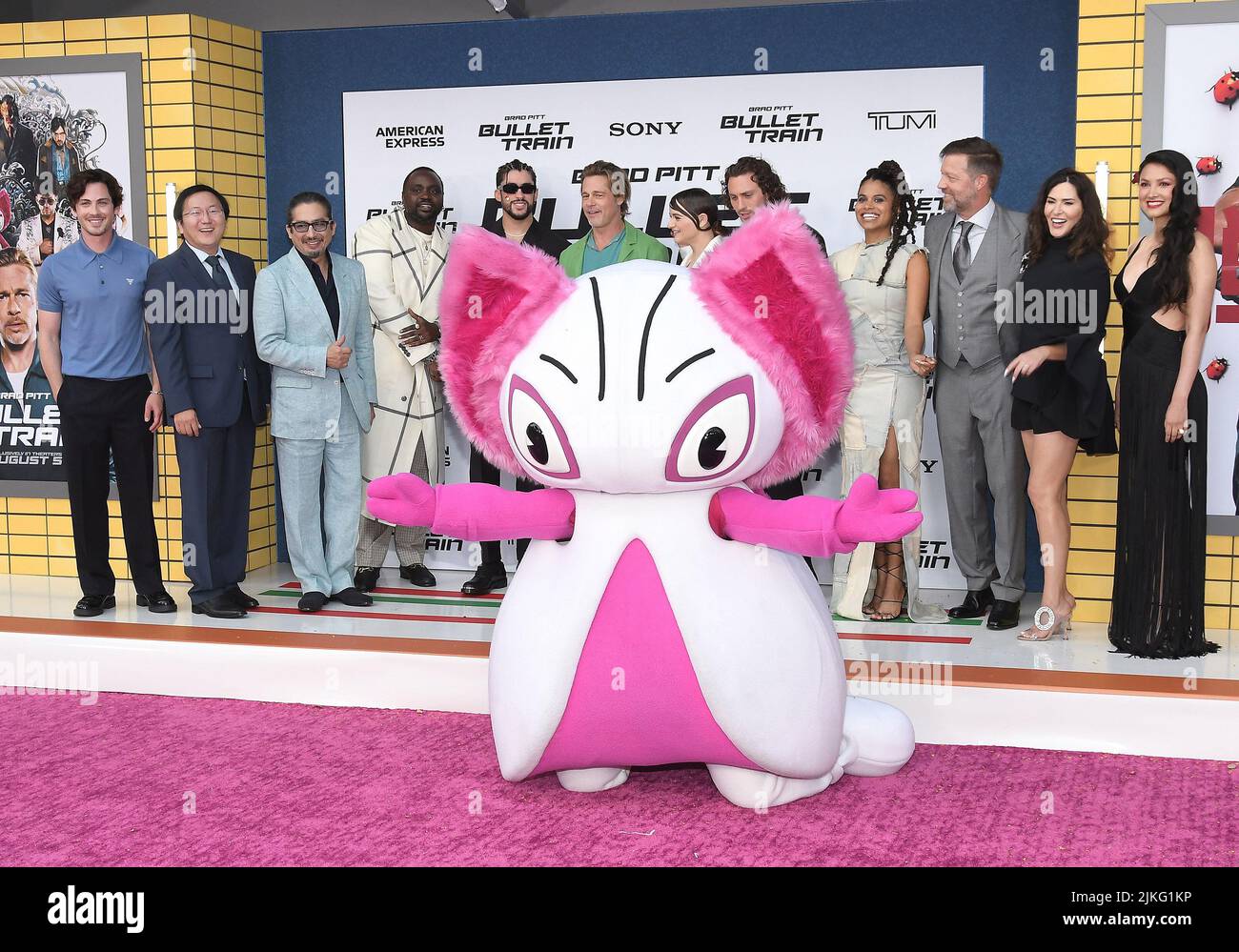 (L-R) BULLET TRAIN Cast - Logan Lerman, Masi Oka, Hiroyuki Sanada ...
