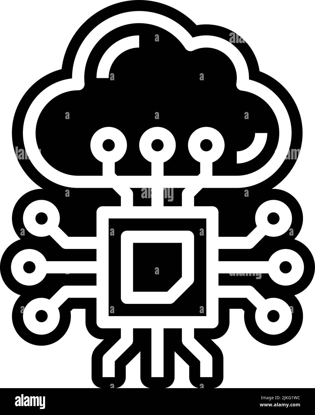 Processor Icon Black Vector Illustration Stock Vector Image And Art Alamy