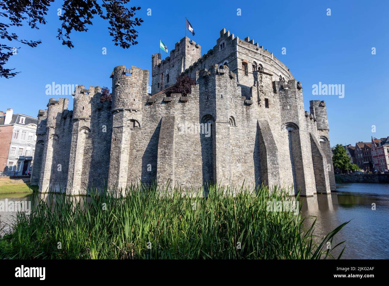 The 10th-century Gravensteen Castle in Ghent, Belgium Stock Photo - Alamy