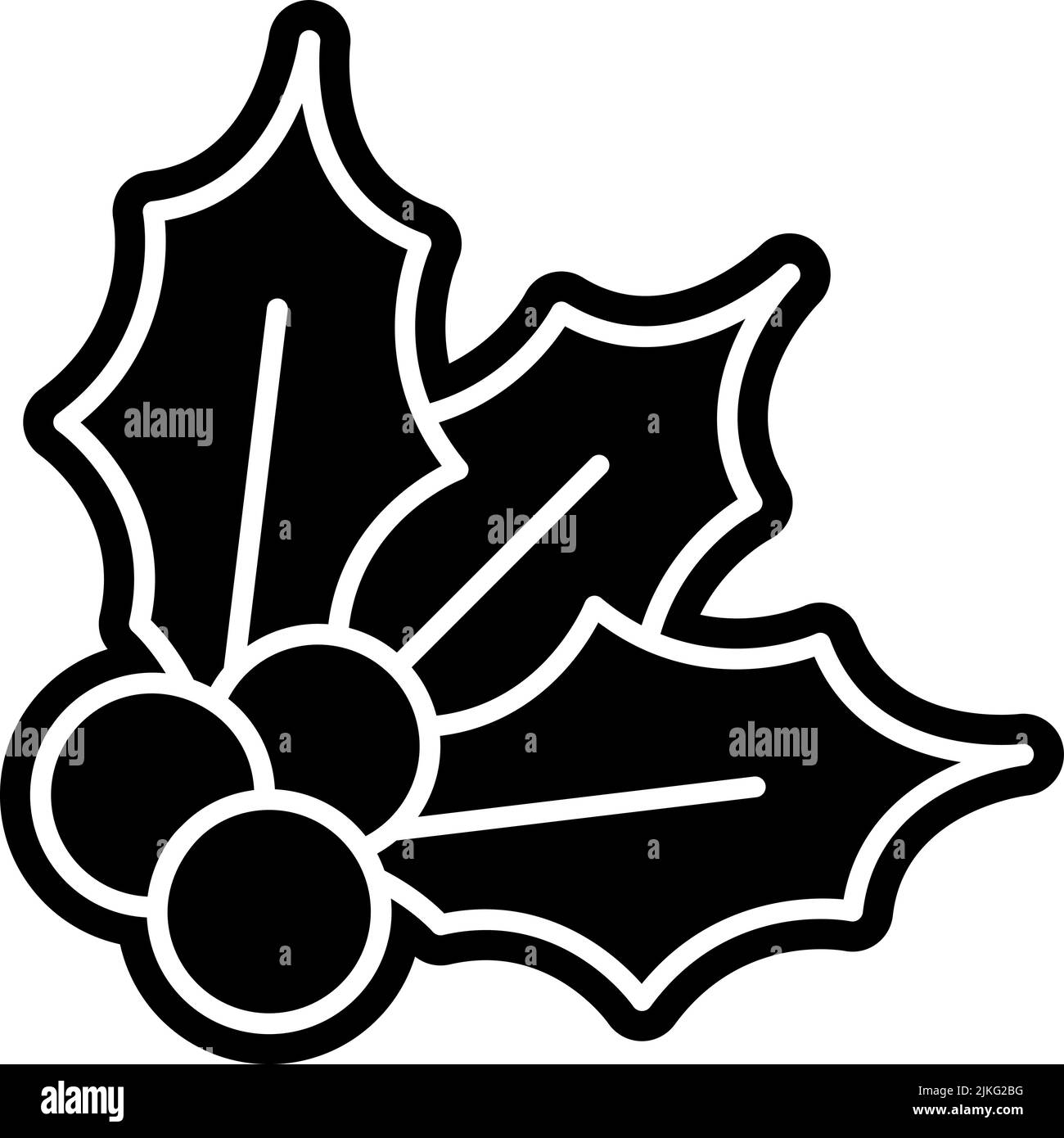holly icon black vector illustration Stock Vector Image & Art - Alamy