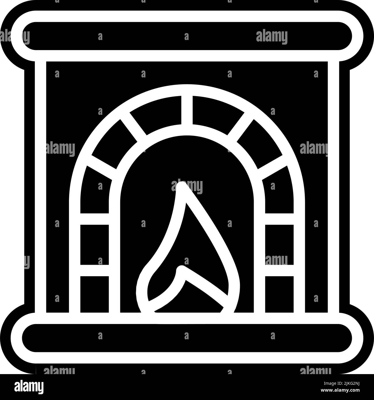 fireplace icon black vector illustration Stock Vector Image & Art - Alamy