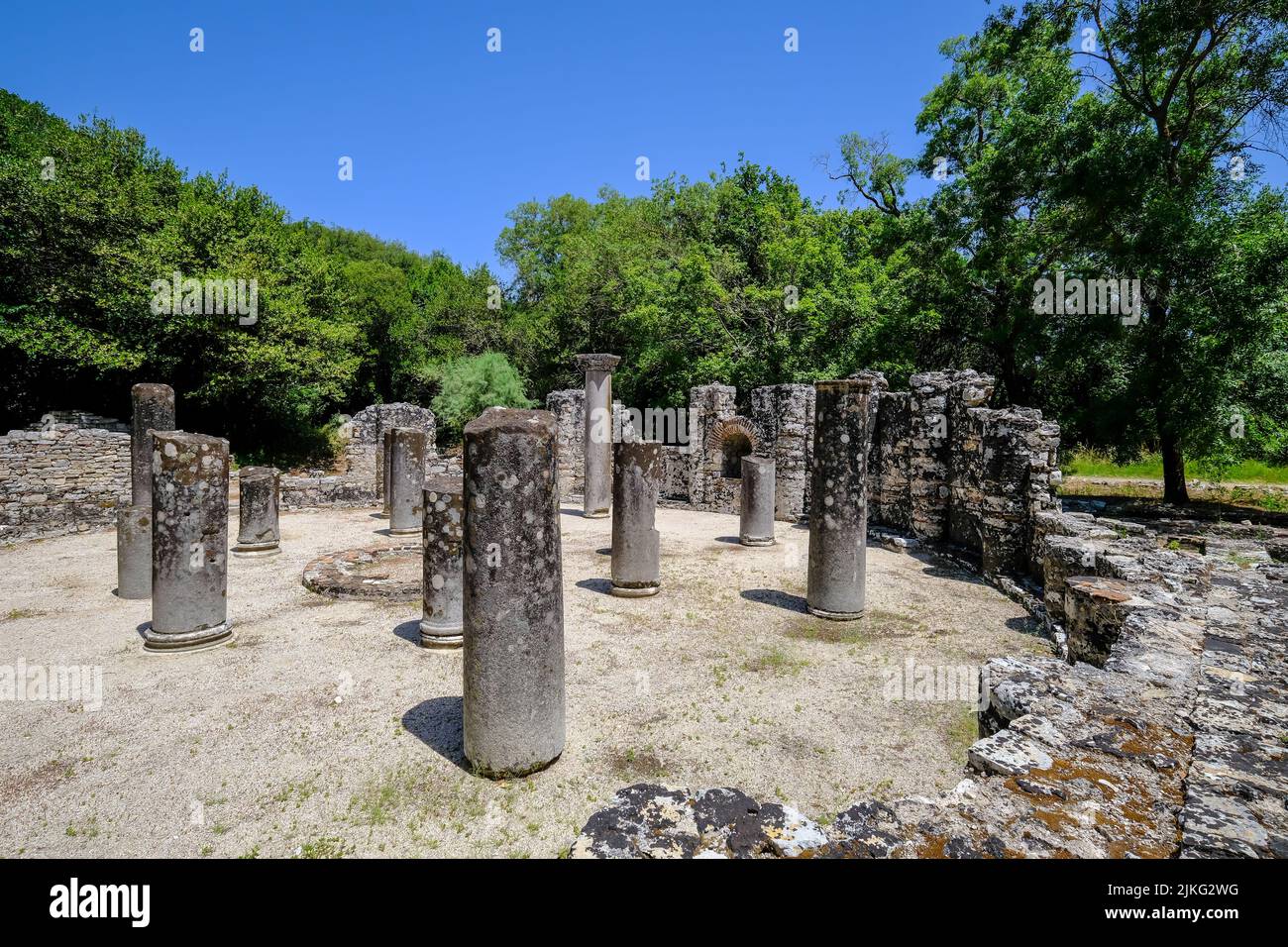27.06.2022, Albania, Ksamil, Butrint - The Baptistery, the 5th century ...