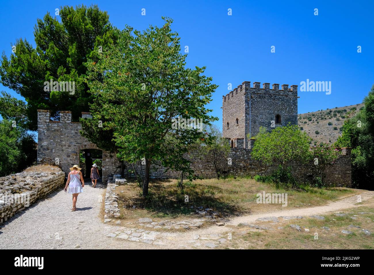 27.06.2022, Albania, Ksamil, Butrint - The Venetian castle on the ...