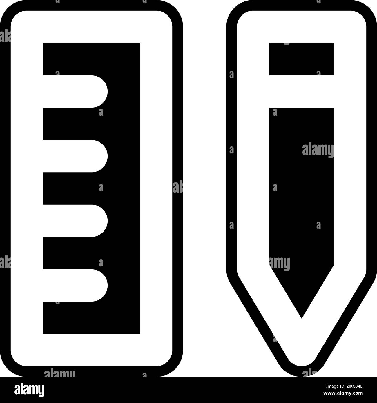 pencil and ruler icon black vector illustration Stock Vector Image ...