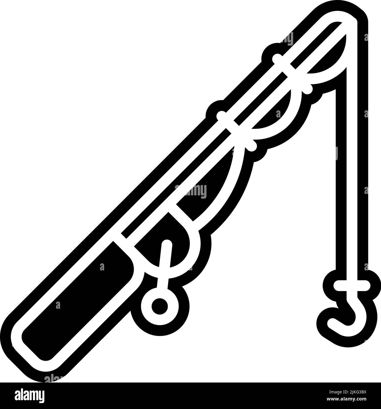 fishing rod icon black vector illustration Stock Vector Image & Art - Alamy