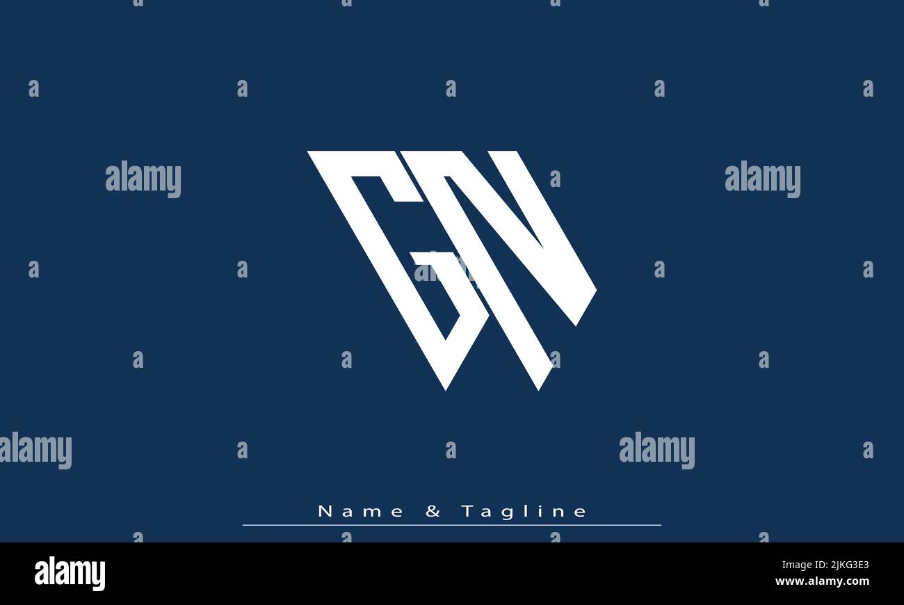 Alphabet letters Initials Monogram logo GN , NG Stock Vector Image ...