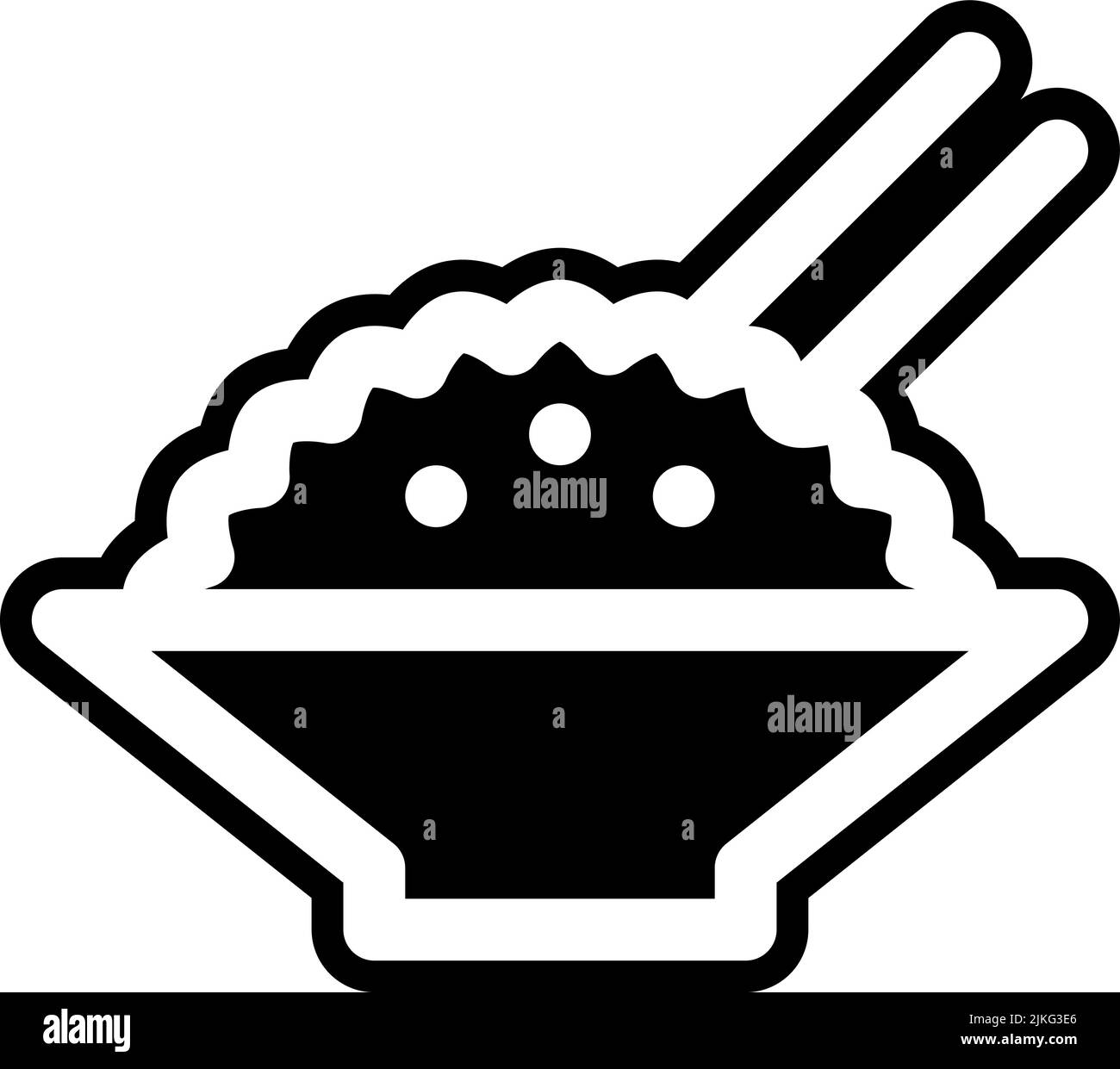 rice bowl icon black vector illustration Stock Vector Image & Art - Alamy