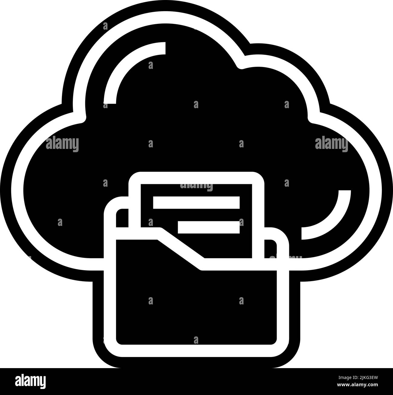 cloud folder icon black vector illustration Stock Vector Image & Art - Alamy