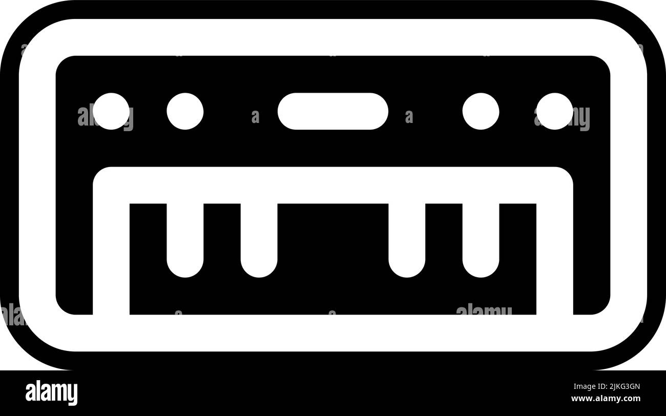 electric keyboard icon black vector illustration Stock Vector Image ...