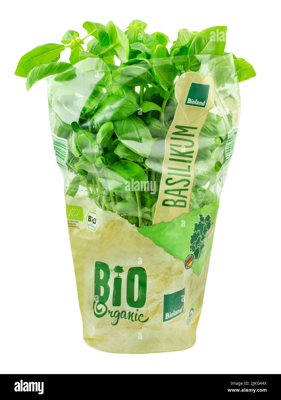 Hamburg, Germany - July 30 2022: German organic basil and package from ...