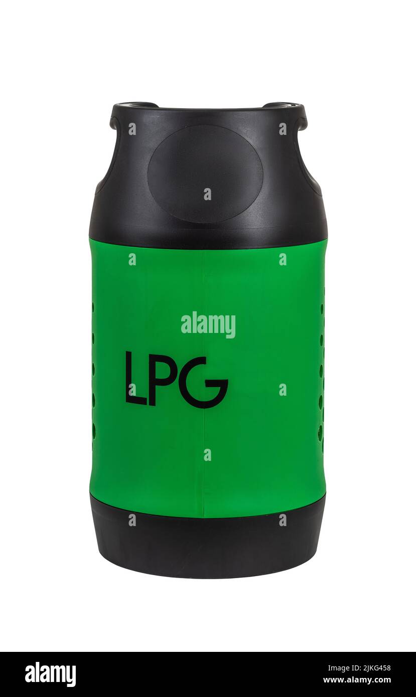 Black and green LPG gas cylinder or propane tank, isolated on white background Stock Photo - Alamy