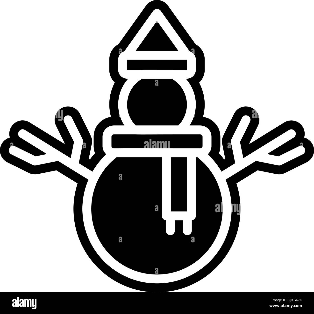 snowman icon black vector illustration Stock Vector Image & Art - Alamy