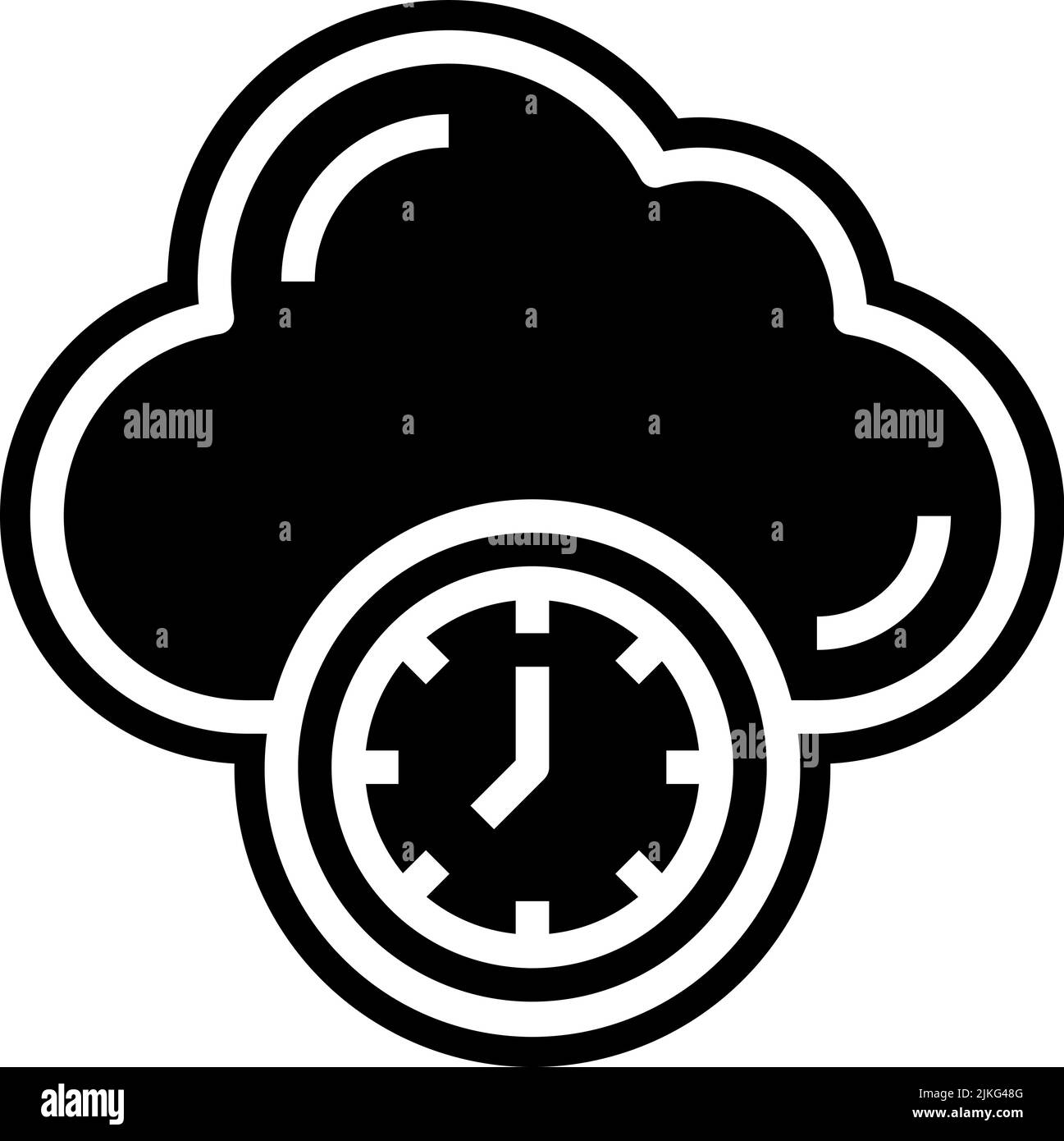 clock icon black vector illustration Stock Vector Image & Art - Alamy